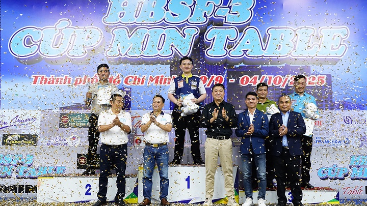 Bao Phương Vinh đăng quang Carom 3 Băng ở giải billiards HBSF Tour 3 - Cúp MIN Table sau màn ...